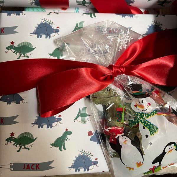 English Bulldog Wrapping Paper, Illustrated Holiday Dogs Gift Wrap ...