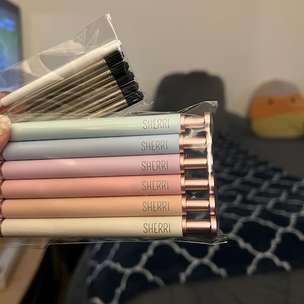 Custom Colored Ink Pens｜personalized Pens｜set of 5 Custom Engraved ...