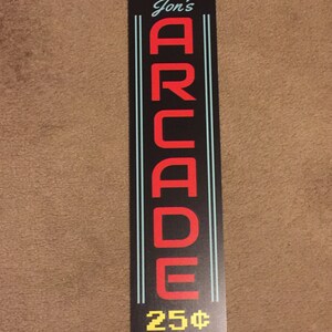 Arcade Sign Vertical, Gamer Gift, Custom Arcade Decor, Game Room Sign ...