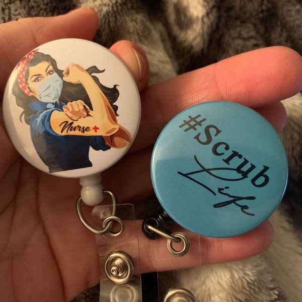 Go With the Flo. Florence Nightingale. Cute Badge Reel, Clip, Holder ...