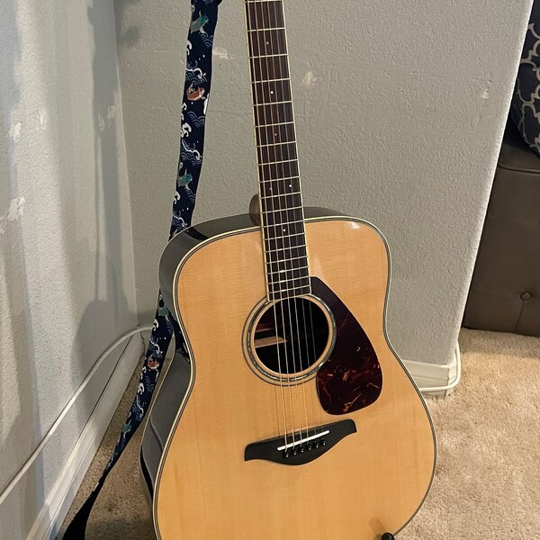 Personalized Koi Fish Guitar Strap With Leather Ends for Acoustic ...