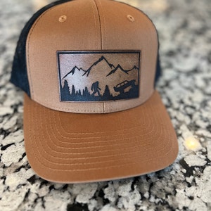 Bigfoot in Forrest Build Your Own Leather Patch Hat - Etsy