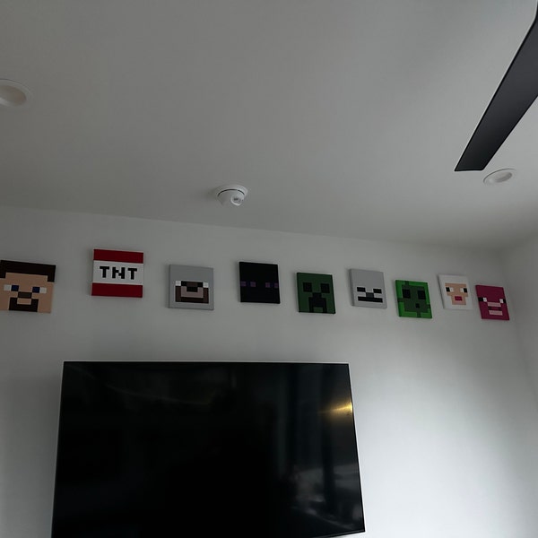 Minecraft Canvas Hand Painted Minecraft Inspired Wall Art - Etsy