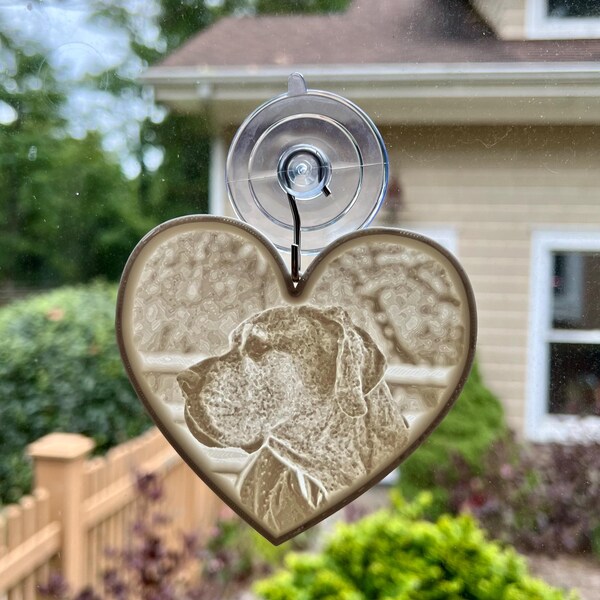 Custom Printed Suncatcher Lithophane - Heart and Circle Window Decor ...