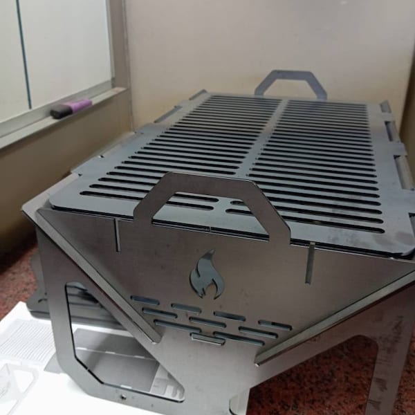 Portable Fire Pit BBQ Grill DXF File | CNC Plasma Laser Cut Ready - Etsy