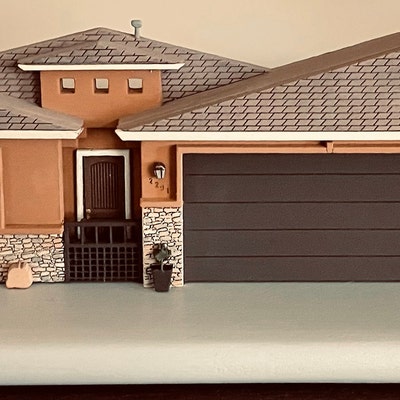 Custom Made House on Wooden Stand, Portrait House, Wooden House, House ...