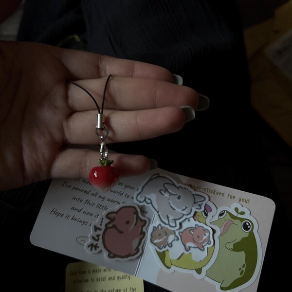 Mini Vegetable Phone Charms – Cute Polymer Clay Radish Charm, Kawaii ...