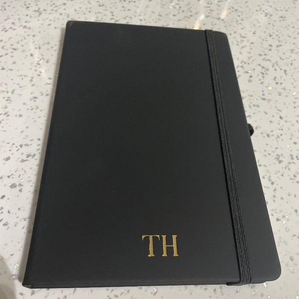 Initial Notebook Present - Personalised Notebook - Black Luxury ...
