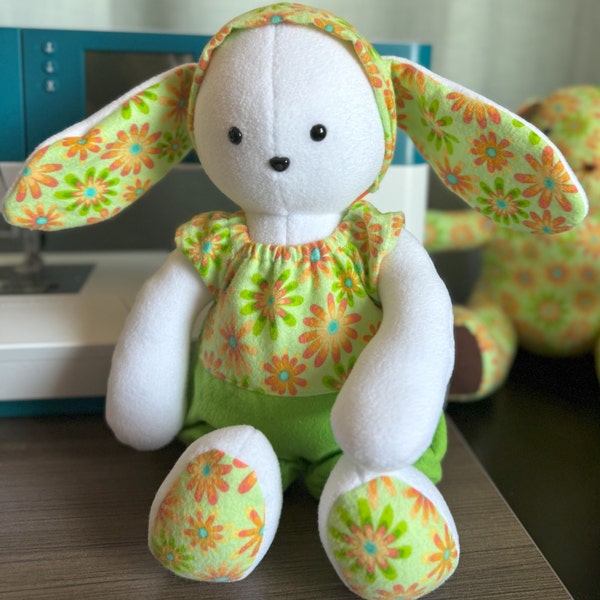 Plushie Bunny With Romper Sewing Pattern and Tutorial Pdf - Etsy