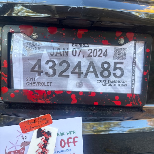 Blood Splattered Black Plastic License Plate Frames Car Truck Zombie ...