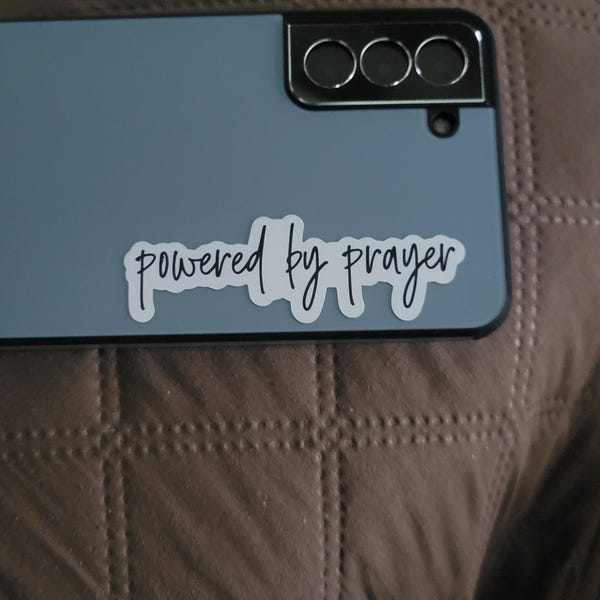 Powered by Prayer Sticker, Faith Decal, Pray Christian Laptop Decal ...