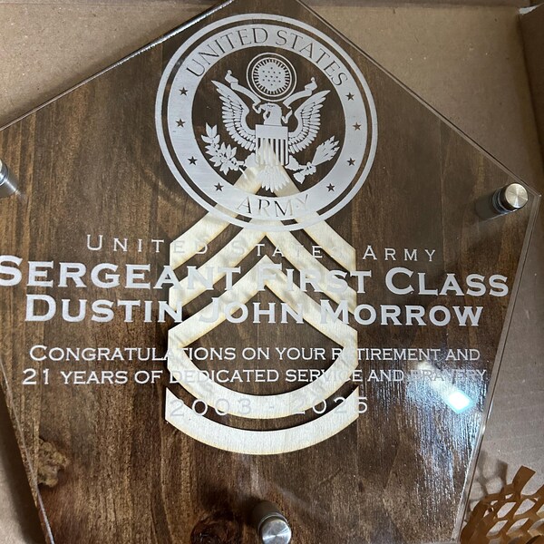 Commemorative Acrylic Engraved Wood Plaque | Promotional Gift | Police ...