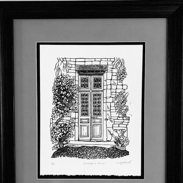 Farm Hills - Linocut Reduction Block Print - Etsy