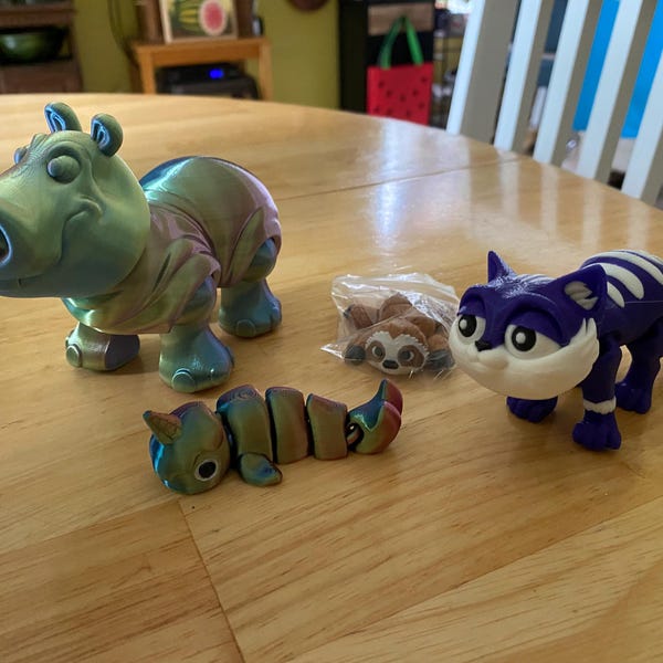 Articulated Cute Sloth Fidget Toy 3D Printed Authorized Artflex Baby ...