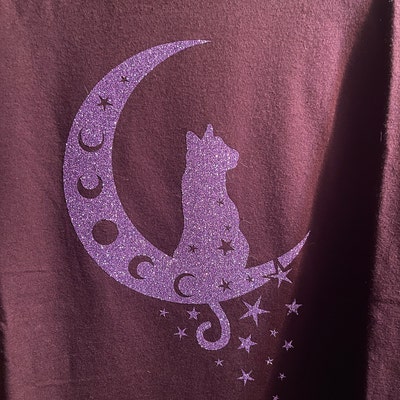 Cat and Moon SVG, Gothic SVG, Halloween SVG, Black Cat, Boho Svg ...