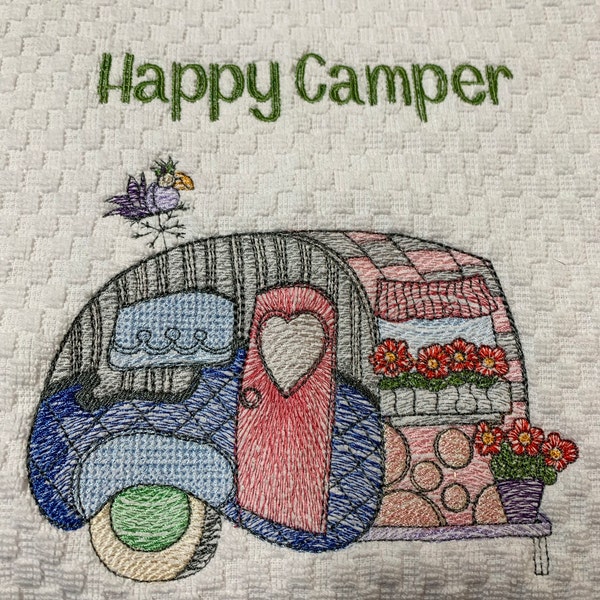 Canned Ham CAMPER EMBROIDERY - RV, Camping, Trailer - Machine ...