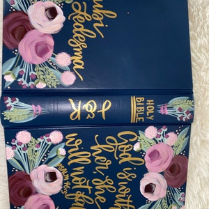 Hand Painted Bible Boho Rainbow Specialized Floral Design | Etsy