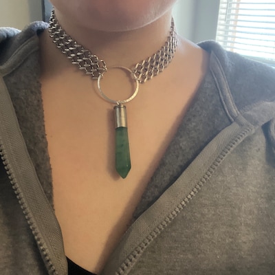 Obsidian Triple Layered Coin Necklace - Etsy