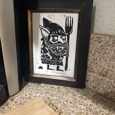 The Kitchen Goblin, Goblin Print, Kitchen Print, Weird Wall Art, Occult ...