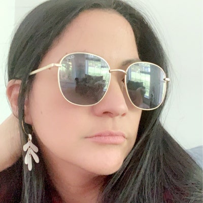 Botanical Leaf Hoop Earrings in Red Oak Leaf Leather Statement Earrings ...