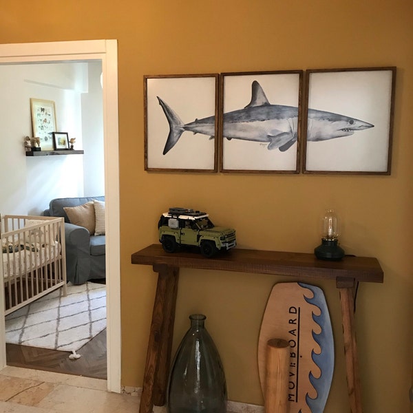 PRINTABLE Mako Shark Watercolor Art Poster Set of 3, Mako Shark Art ...