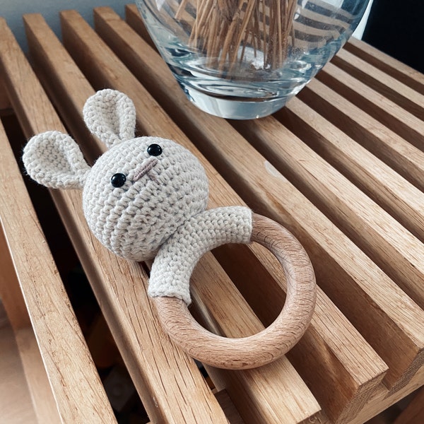 Bunny Rattle Nursery First Toy, Expecting Mum Gift, Newborn Baby ...
