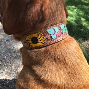 Genuine Leather Dog Collar Girl Dog Collar Dog Collarbeaded - Etsy