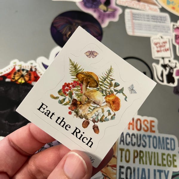 Happy Flowers "eat the Rich" Sticker - Cute and Rebellious - Etsy