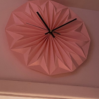 Origami Wall Clock, Pastel Pink - Etsy