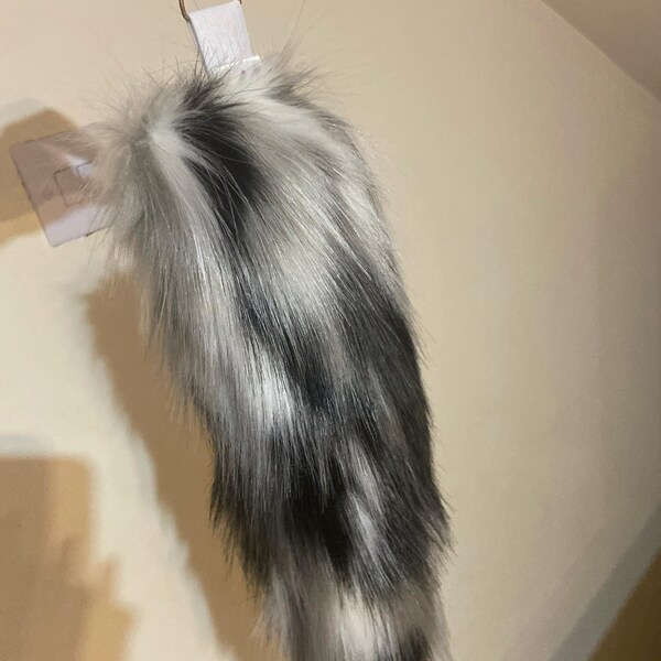 Simple Solid Pastel Tails W/white Tips Therian Tails Furry Tails Animal ...