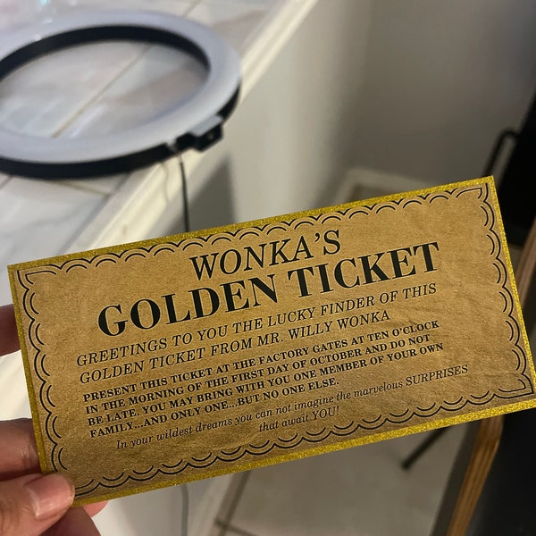 Golden Ticket Invitation - Printable Template - Willy Wonka Birthday ...