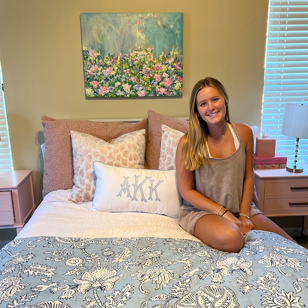 Large Monogram Pillow Cover-embroidered Pillow-personalized Pillow ...