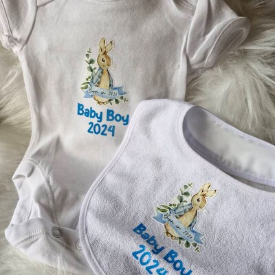 Peter the Rabbit Christening PNG, Pink Christening Design, Christening ...