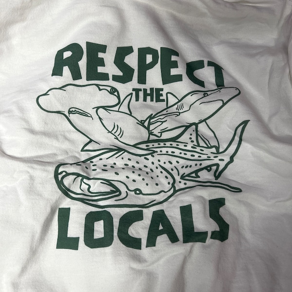 Respect the Locals Shirt Summer Beach Shirt Shark Lover Tee Protect the ...
