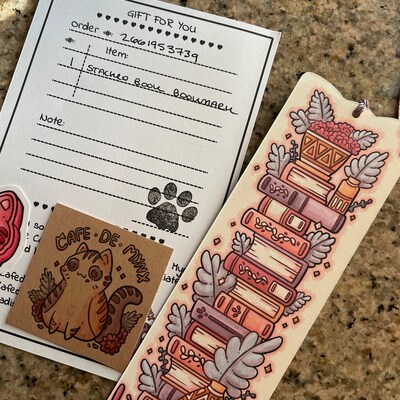 2x6 Stacked Books Bookmark With Tassel, Gift for Book Lover, Handmade ...