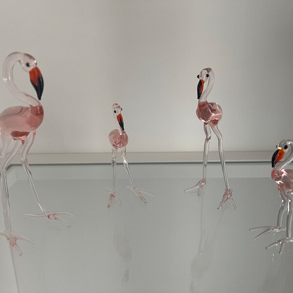 Blown Glass Flamingo Figurine - Flamingo Statue - Last Minute Birthday ...
