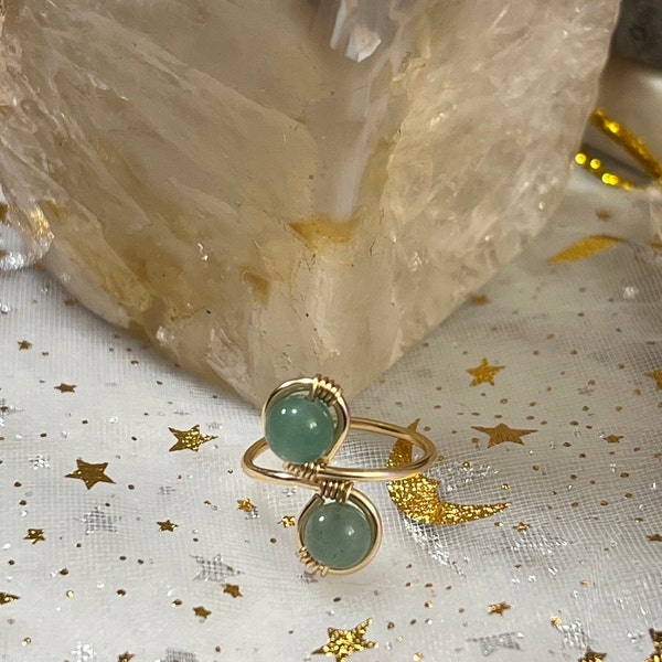 Adjustable Crystal Twist Ring, Crystal Jewelry, Wire Wrapped Crystals ...