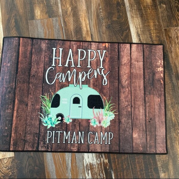 Personalized Camping Mat, Custom Camp Site Door Mat, Monogram Camping ...