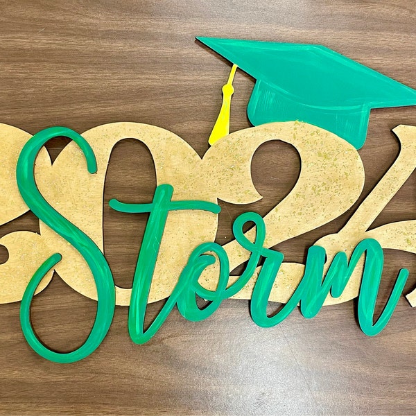 UNFINISHED Graduation Announcement Door Hanger | Graduation Cap ...