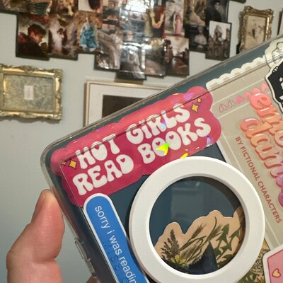 Hot Girls Read Books Sticker Holographic Waterproof Kindle Laptop Funny ...