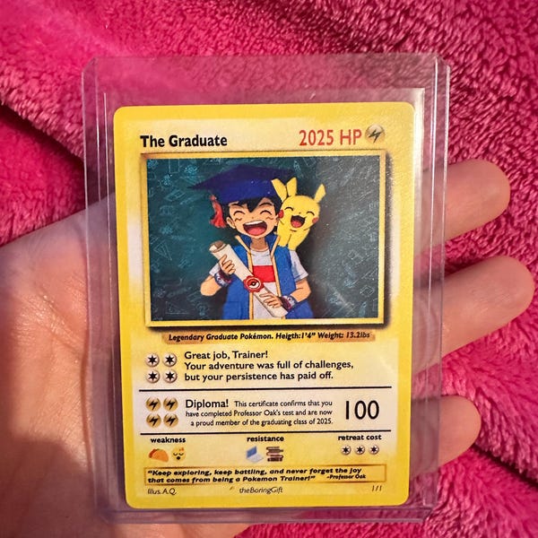 Pokemon Graduation Fan Art Displayed on a Pokemon Card - Class of 2025 ...