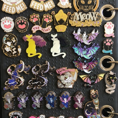 Gothic Nights Enamel Pins, Bat Pins, Bat Enamel Pins, Pastel Goth Pins ...