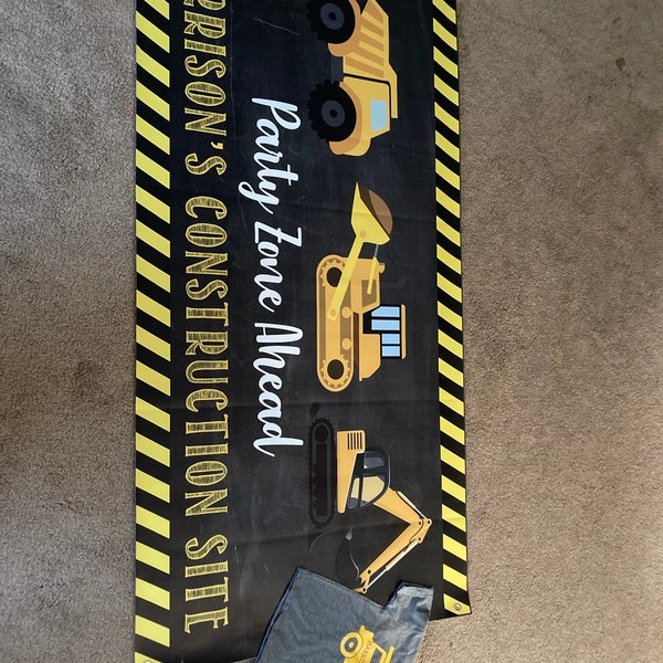 Construction Birthday Banner | Custom Builder Work Zone Party Decor - Etsy