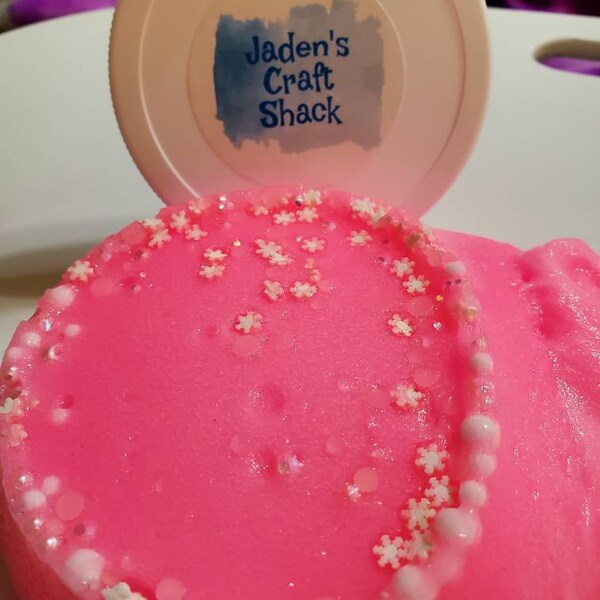 Pink Snowflake Jelly Slime Scented Hannukah Slime Gift Snow Sprinkles ...