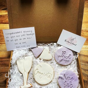 New Job Congratulations Good Luck Personalised Biscuit Cookies Box Gift ...