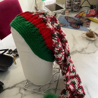 Pattern/super Long Super Easy Crochet Stocking Cap Pattern/crochet Hat ...
