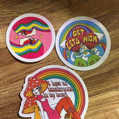 Let's Get High Sticker... Hot Air Balloons...sticker... Vinyl... Laptop ...