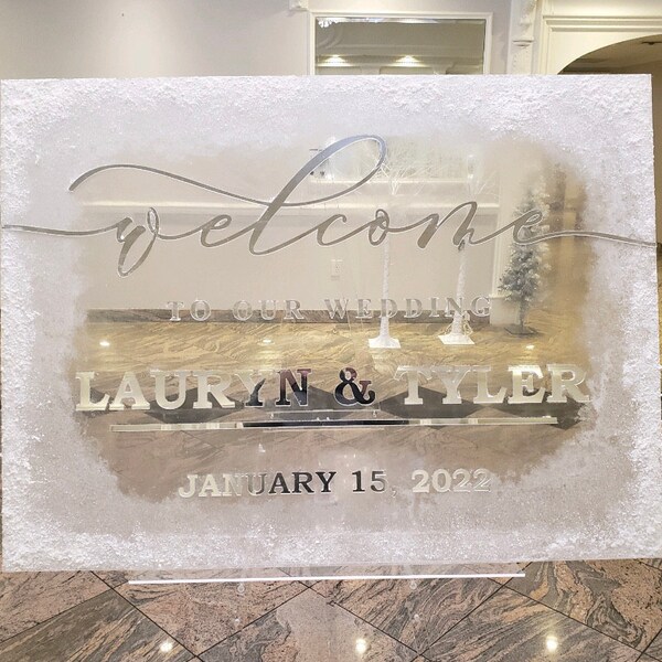 Acrylic Last Name Wedding Sign, 3D Wedding Welcome Sign, Acrylic Sign ...