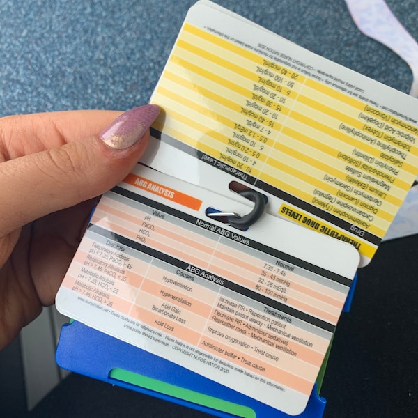 Medical Reference Cards 30 Card Nursing Badge Reference Set - Lab ...
