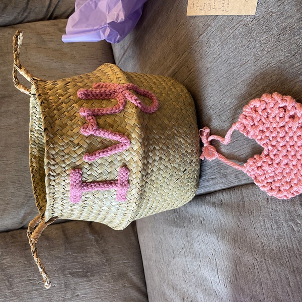 Personalised Storage Basket| Personalized Basket | Crochet | Knitted ...